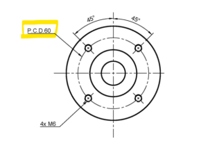【機械部品図面】図面の寸法に書かれているPCD(P.C.D.)とは | モノキソ│機械加工＆ものづくりの基礎知識